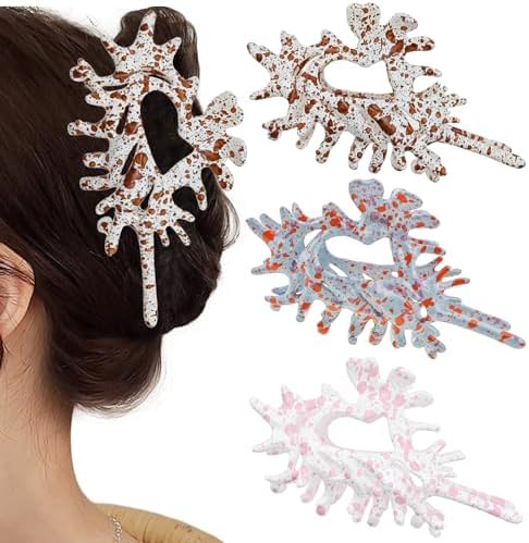 Amazon.com : 3 PACK Metal Conch and Ripple Shell Hair Claw Clips for ...