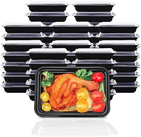 Moretoes 50 Pack Take Out Containers with Lids, Meal Prep Containers ...