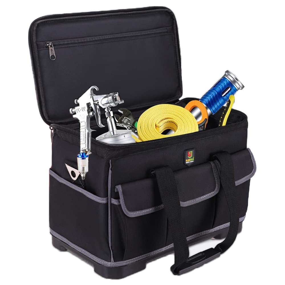 Tool Bag 20-Inch Heavy Duty Wide Mouth With 16 Pockets - Tool Organizer ...