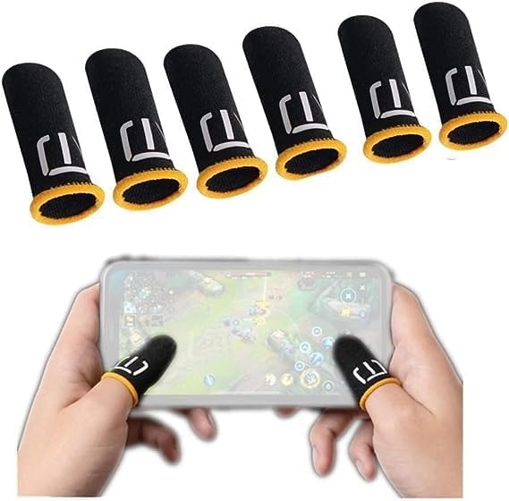 Amazon.com: 3 Pair Black Patterns Gaming Finger Sleeves Breathable ...