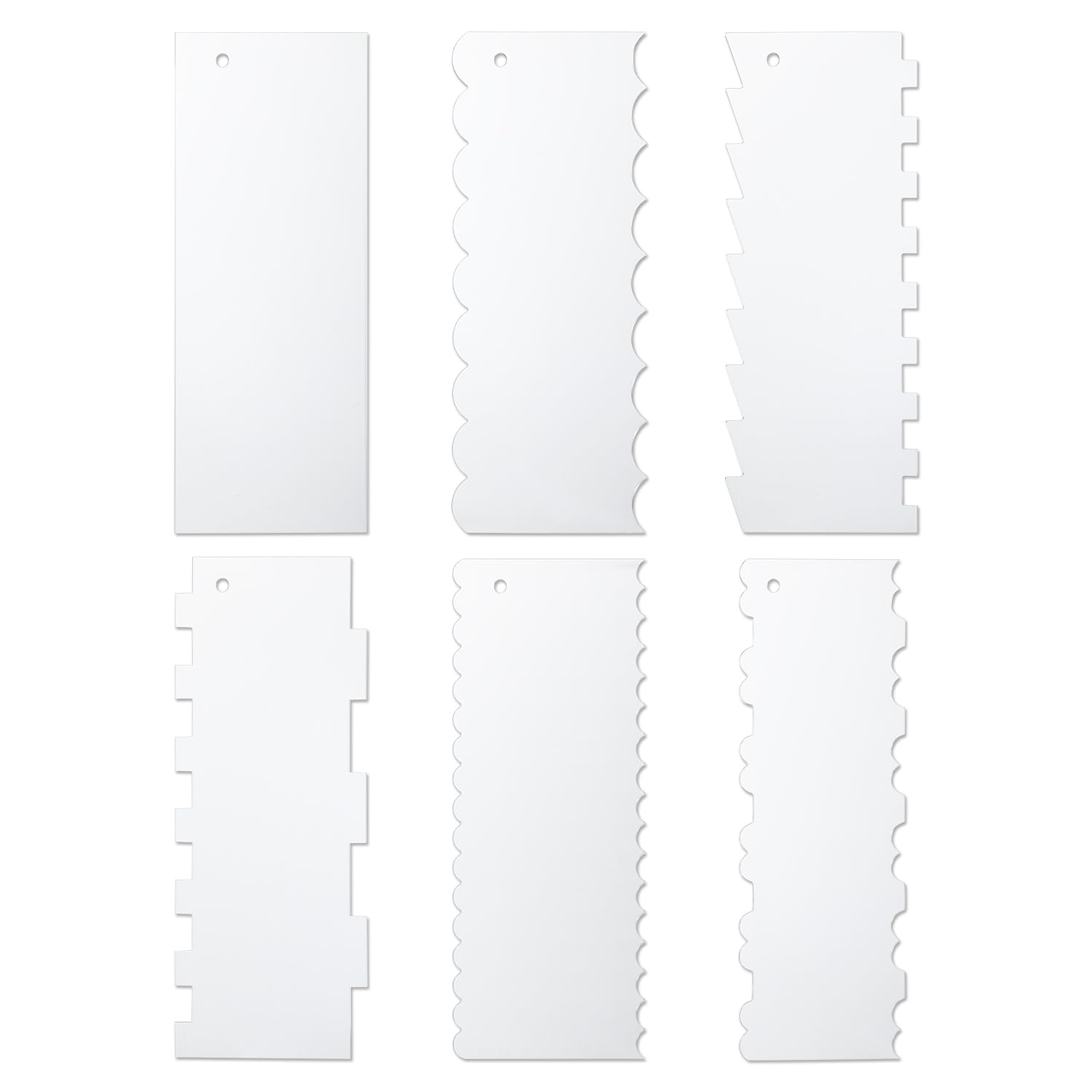 Amazon.com: 6pcs Cake Scrapers, 12 Patterns Buckle Style Clear Acrylic ...