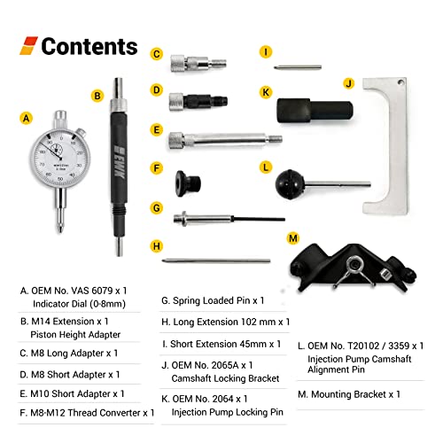 Snapklik.com : 13 Pcs Bosch Injection Pump Timing Tool Kit VE Pump Dial ...