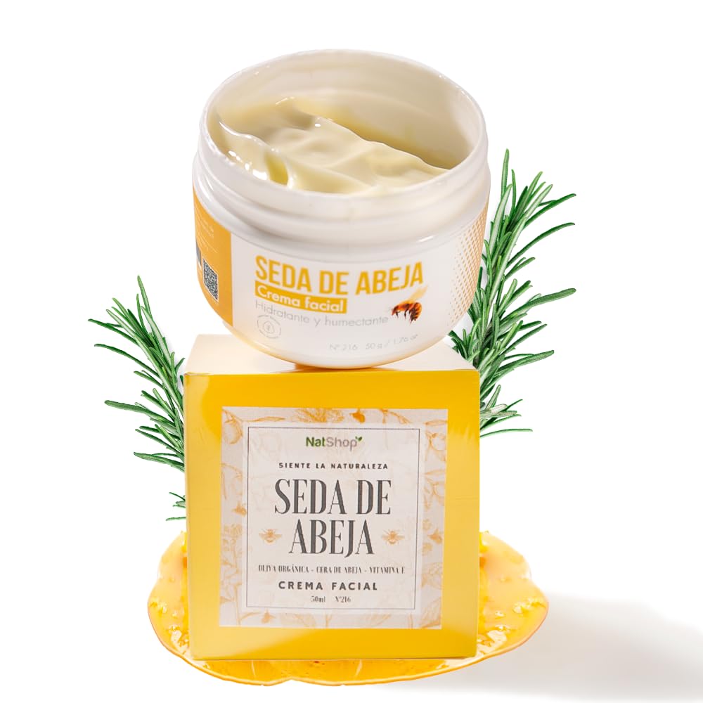 NATSHOP | Crema Facial Seda de Abeja Natural con Aceite de Oliva y ...