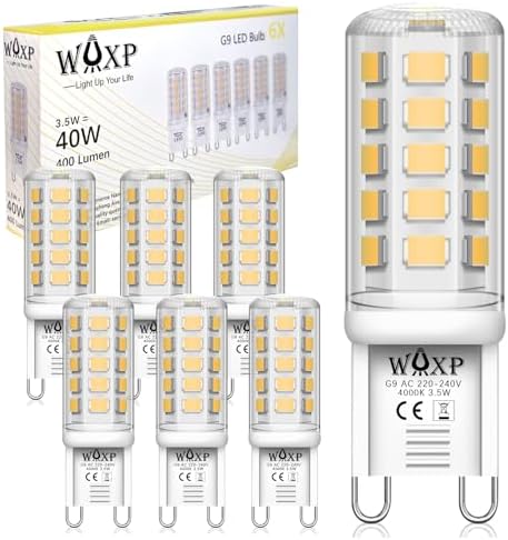 G9 LED Light Bulbs 3.5W, Natural White 4000K, 400lm, Equivalent G9 ...