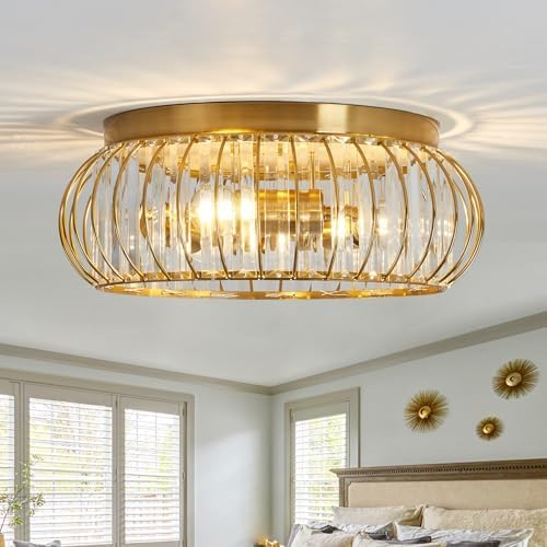 Amazon.com: YYJLX Crystal Flush Mount Ceiling Light Fixtures Modern ...