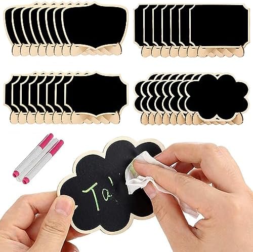 32 Pcs Mini Chalkboard Signs, Small Blackboard with Stand, Food Labels ...