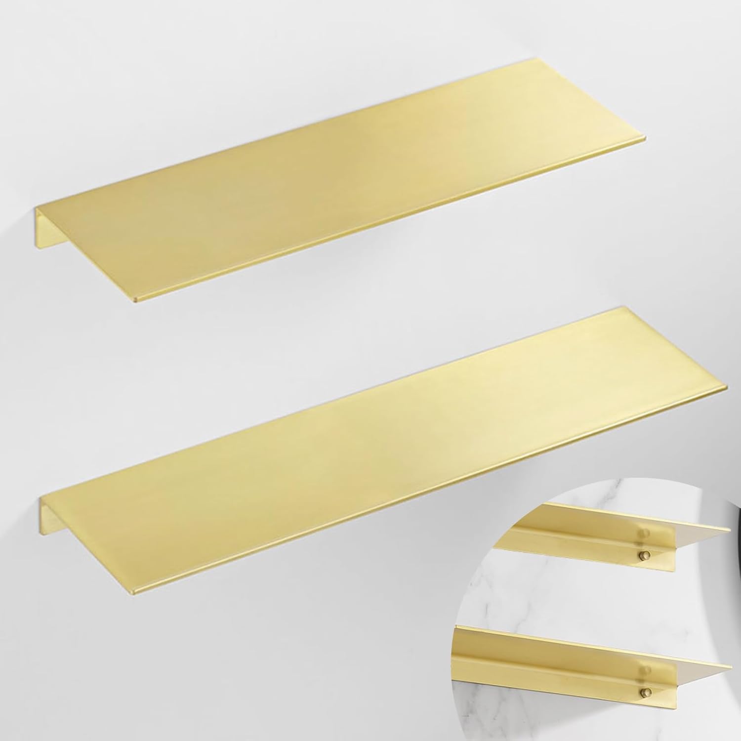 Icelsa 2 Pezzi Mensola da Parete in Alluminio Oro Versatile Mensola da ...