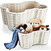 Amazon.com: Barydat 2 Pcs Dog Toy Basket Dog Toy Bin Bone Shaped ...