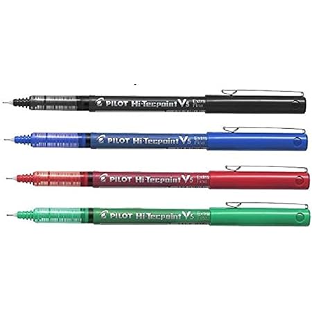 Pilot Bx V5 Assorted Colour Pack Hi-Tecpoint Extra Fine Rollerball Pen ...