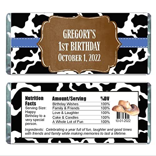 Amazon.com: Cathy Wraps Cow Print Pattern Pattern Personalized Candy ...