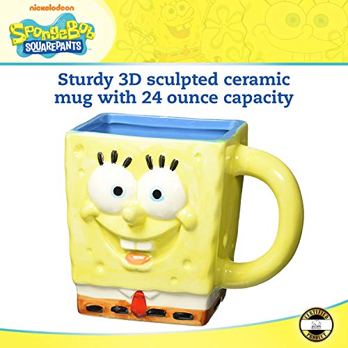 Snapklik.com : Silver Buffalo SpongeBob SquarePants 3D Sculpted Ceramic Mug
