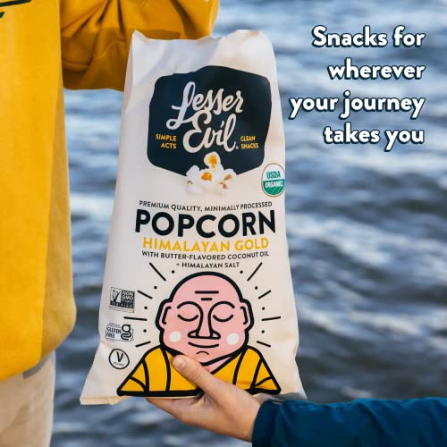 LesserEvil Himalayan Gold Organic Popcorn, Premium Quality, Minimally ...