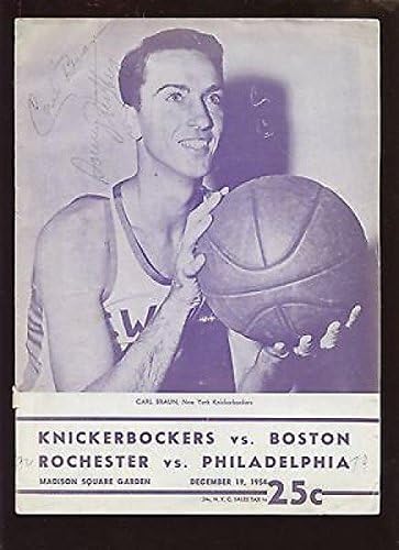 December 19 1954 NBA Doubleheader Program Carl Braun Autograph Hologram ...
