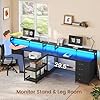 Amazon.com: SEDETA 94.5" 2 Person Gaming Desk, Long Office Computer ...