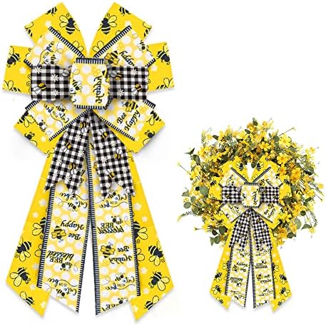 Amazon.com: Hying Large Spring Flowers Bows for Wreath, Spring Daisy ...