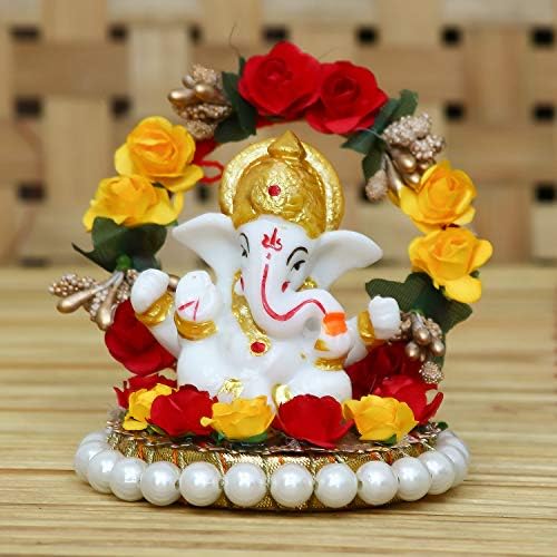 NRSON® Polyresin Meditating Lord Ganesha Idols for Home Decor, car ...