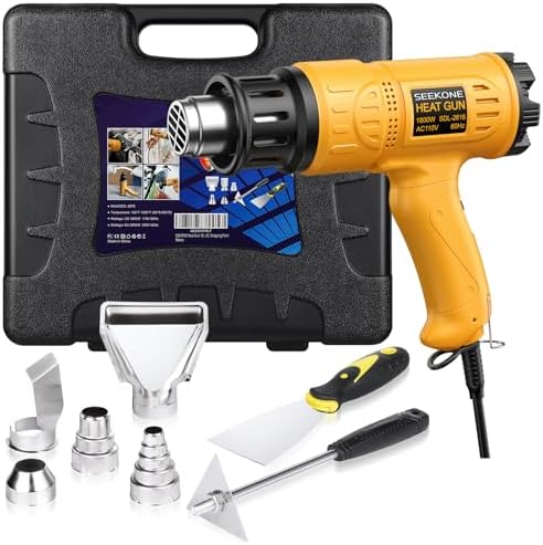 DEKOPRO Heat Gun, 1500W Hot Air Gun Kit with Variable Temperature ...