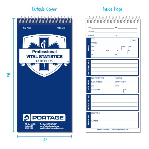 Portage Vital Statistics Notebook – EMT Notepads for Emergency First ...