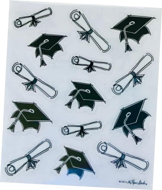 Amazon.com: 2 Sheet Graduation Stickers, Caps Diploma Sticker for ...