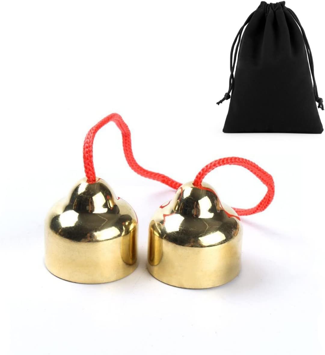 Amazon.com: CCeCCe 1 Set Brass Cymbals Bells Finger Hand Double Bell ...