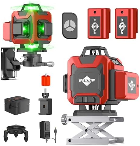 Laser Level,WEIDDW 4D 16 Lines Laser Level 4x360 Self Leveling Tool for ...
