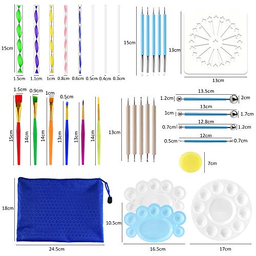 Mandala Stencil Paint Kit for Canvas, Rocks W/ Gems $6.79 (60% OFF ...