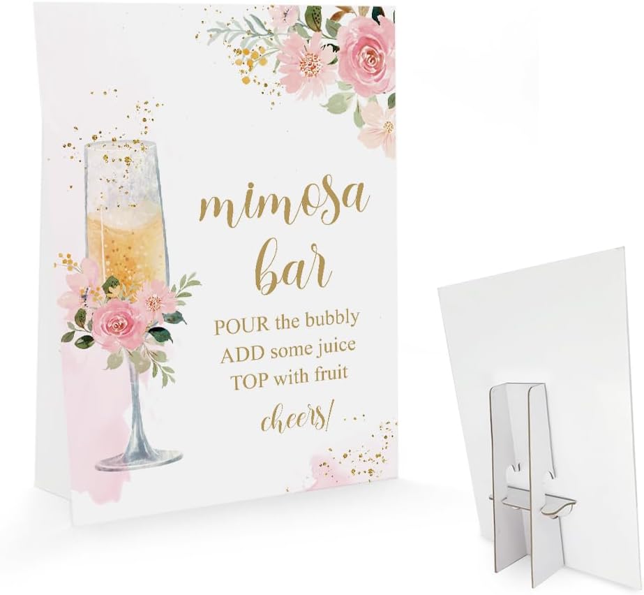 Amazon.com: UHADRE Mimosa Bar Signage, Rose Mimosa Bar Party Sign ...