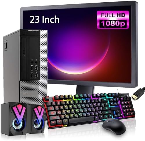 Amazon.com: Dell OptiPlex 9020 SFF Computer Desktop PC, 23" FHD Monitor ...