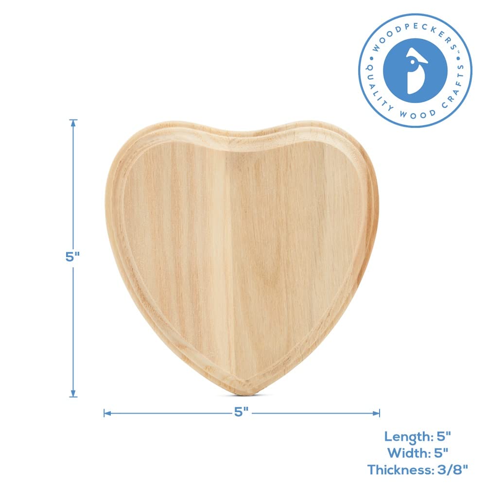 Snapklik.com : Small Wooden Hearts 5 Inch, Pack Of 2 Wood Heart ...