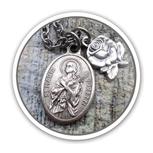 Amazon.com: St. Maria Goretti Necklace, Keychain or Clip, Patron Saint ...