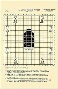 Amazon.com : 25-Meter M16 Zeroing Target Rifles Pistols Arrows Hunting ...
