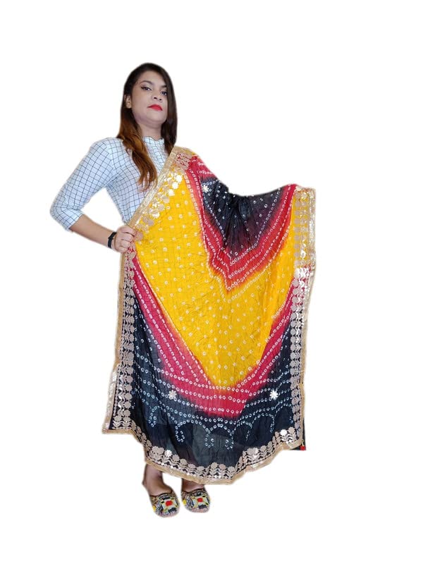 Buy HAMIONASIR Women's Jaipuri Art Silk Bandhej Rajasthani Bandhani ...