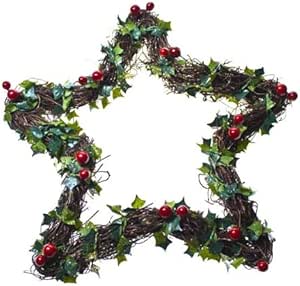Amazon.com: Gisela Graham Star Twig Wreath - 22cm