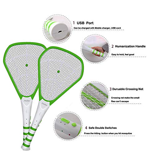 Fly Swatter Zapper Racket, Electric Mosquito Killer Bat, Tennis Swat ...