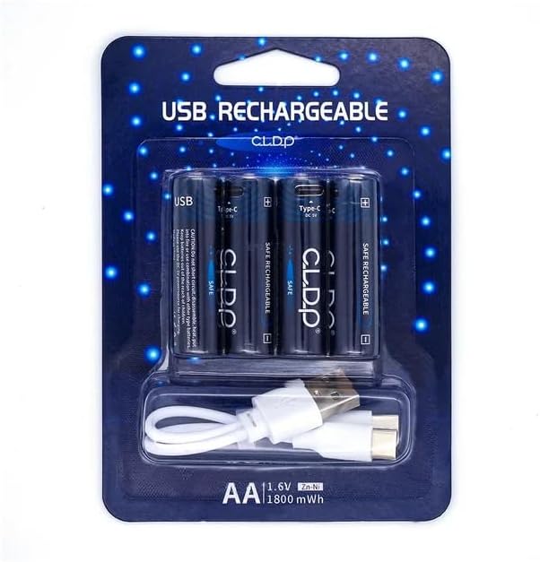 CLDP USB Rechargeable AA Batteries // 1.6v // 1800mWh // High-Capacity ...