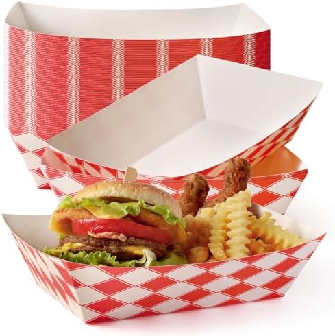 Amazon.com: Fit Meal Prep [250 Pack 5 lb Paper Food Trays Heavy Duty ...