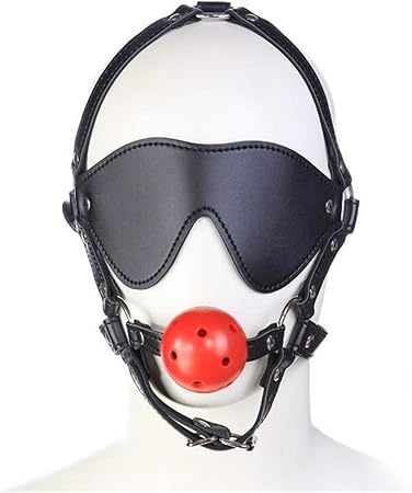 SM Knebel Mund Augenmaske Ball-Gag Erwachsene Mundknebel Kopf Bondage Harness Geschirr ...