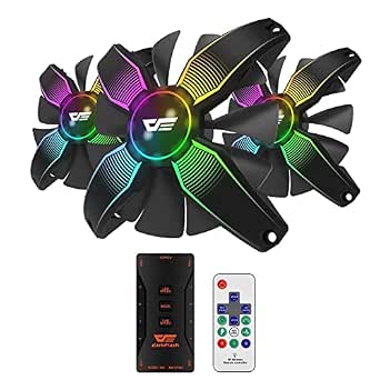 darkFlash RGB LED Case Fan for PC Cases CPU Cooling Fan 3 Pack : Amazon ...