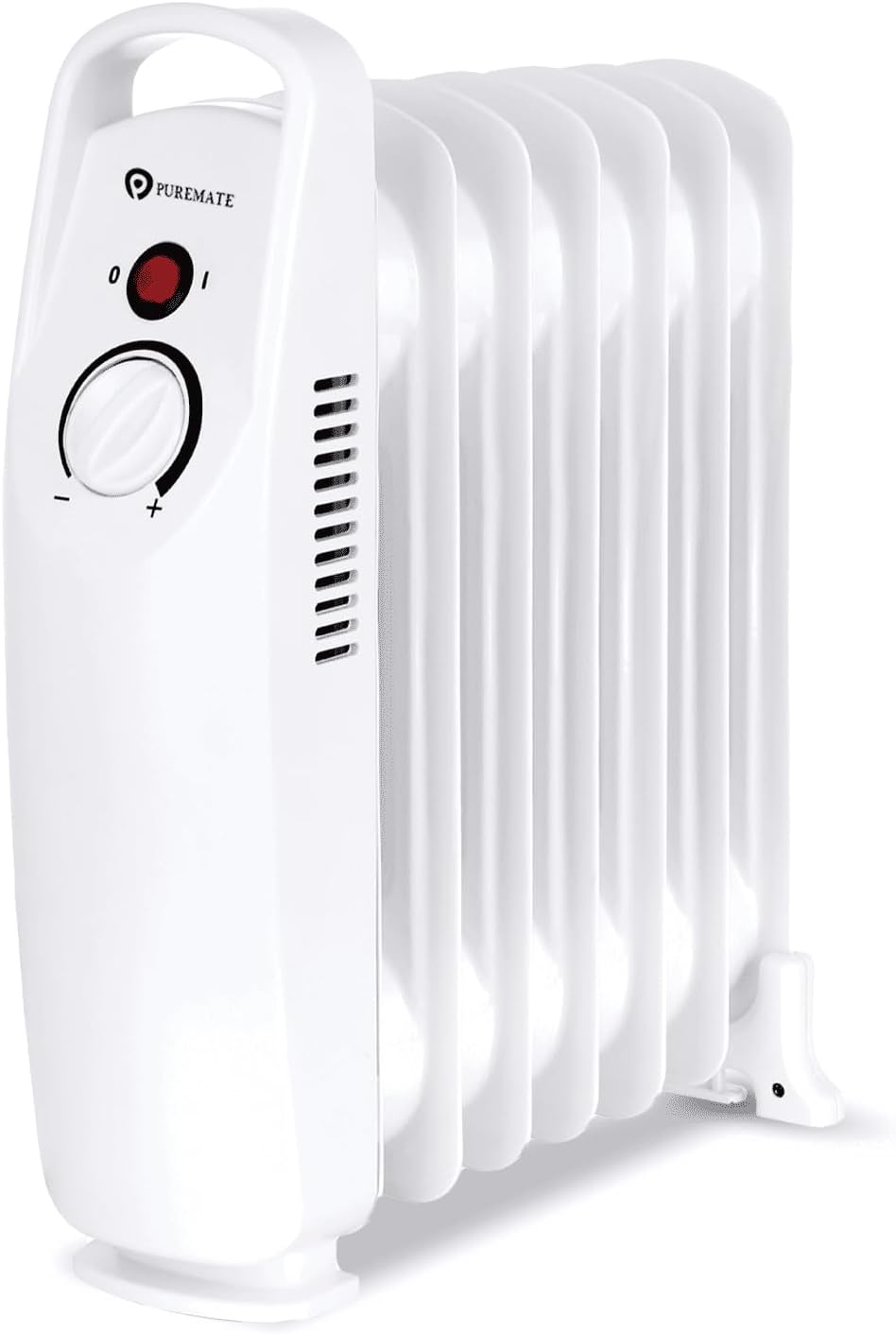 PureMate Oil Filled Radiator 700W, Portable Mini 7 Fin Electric Heater ...
