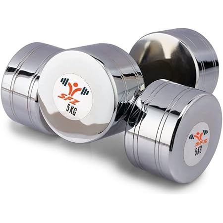 Buy SFZ Steel Dumbbells 5kg Set/Chrome Plated Professional Dumbles With ...