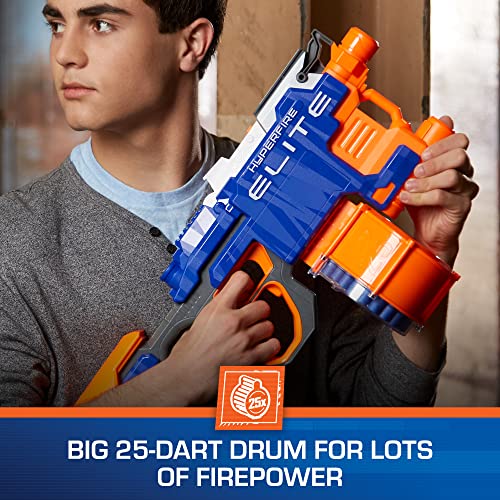 Nerf HyperFire Motorized Elite Blaster, 25-Dart Drum, Fires Up to 5 ...
