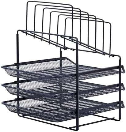 Amazon.com: EsEiCo Mesh Desk Paper Organizer with Handle,3 Sliding ...
