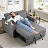 Amazon.com: SEJOV Sleeper Sofa, 3-in-1 Convertible Pull Out Couch Bed Futon Sofa, Linen Fabric ...