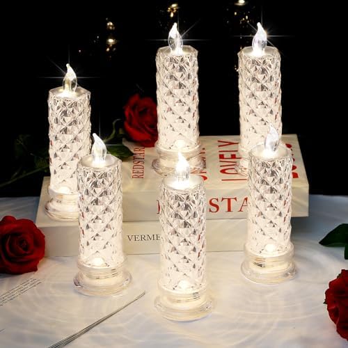 Amazon.com: LACGO 6 PCS Rose Shadow Flameless Candles - LED Romantic ...