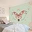 Amazon.com: HVEST Pink Butterfly Tapestry Floral Plant Botanical Wall ...