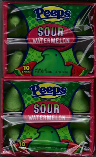 Amazon.com : Sour Watermelon Easter Peeps, 10 per package (4 Pack) by ...