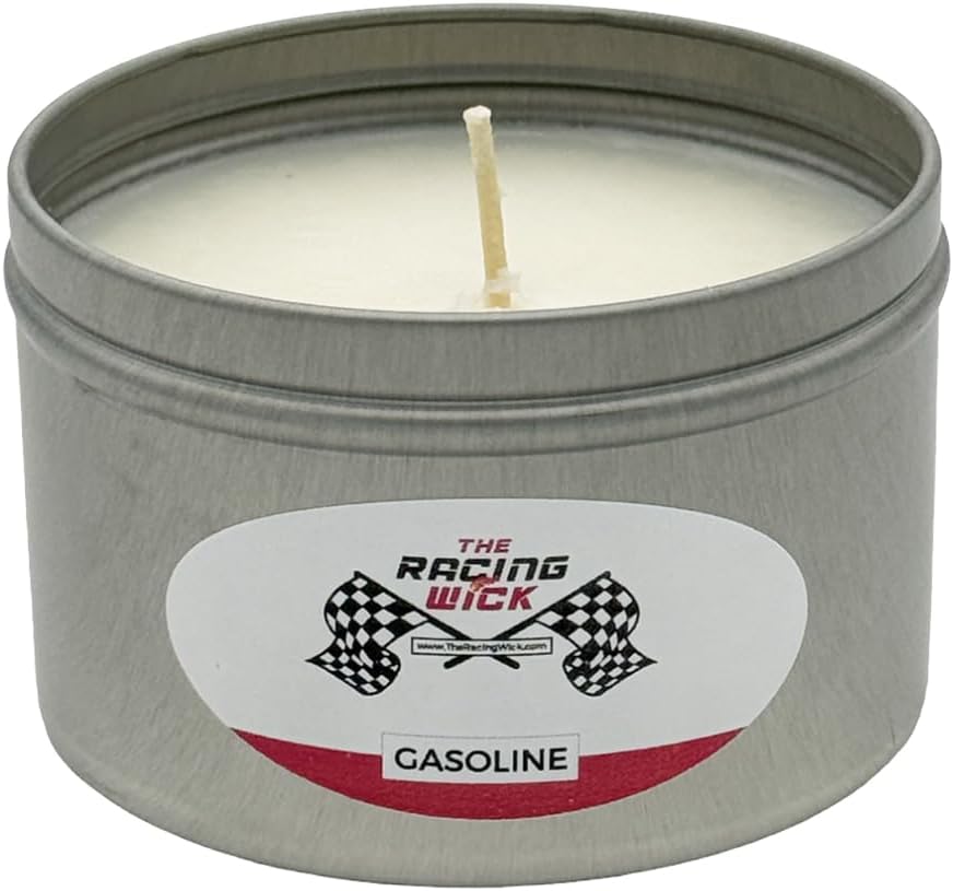 Amazon.com: Gasoline Scented Candle - The Racing Wick - 8oz Tin Can ...