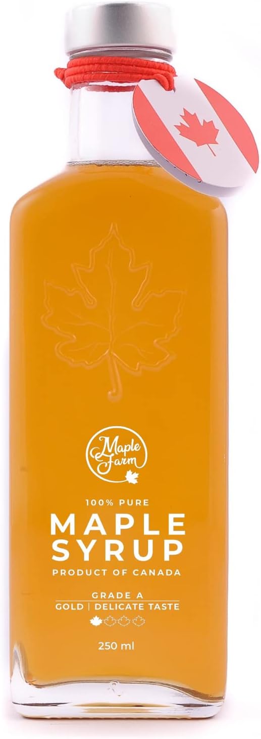 MapleFarm - Puro sciroppo d'acero Canadese Grado A - GOLD - Delicate taste - Bottiglia "folia ...