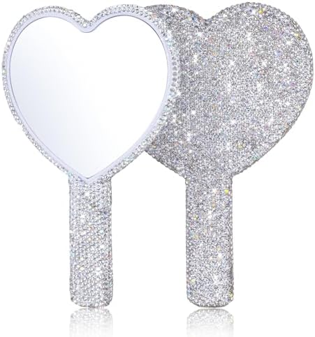 Amazon.com: Wowagoga Sparkling Rhinestone Heart Shaped Handheld Mirror ...