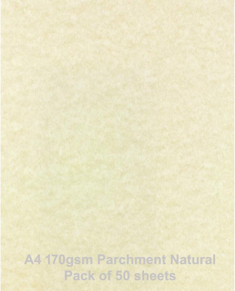 A4 (210 x 297mm) Parchment Paper Natural 90gsm, Pack of 50 Sheets ...
